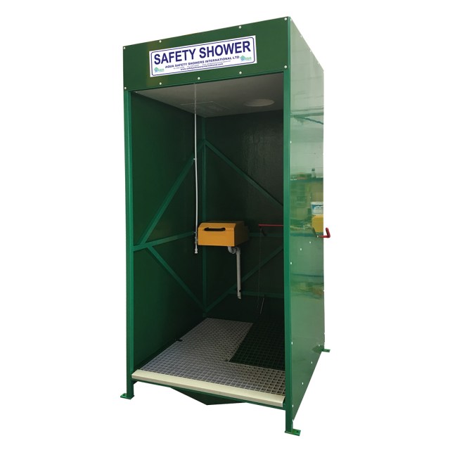 Enclosed Safety Shower | Large Cubicle Safety Shower | Aqua Safety Showers